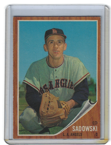 1962 TOPPS ED SADOWSKI #569 LA Angels EXMT Short Print! Free shipping ...