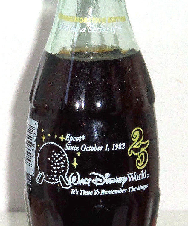Walt Disney World 3rd Coke Coca Cola Bottle Epcot 1996 Full Vintage | eBay