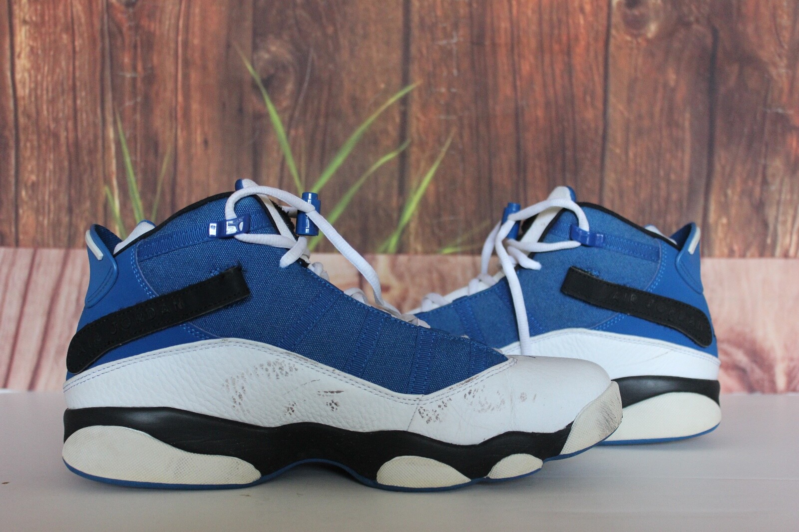Nike Air Jordan 6 Rings Blue Black White Sneakers 322992-400 Men's Sz ...