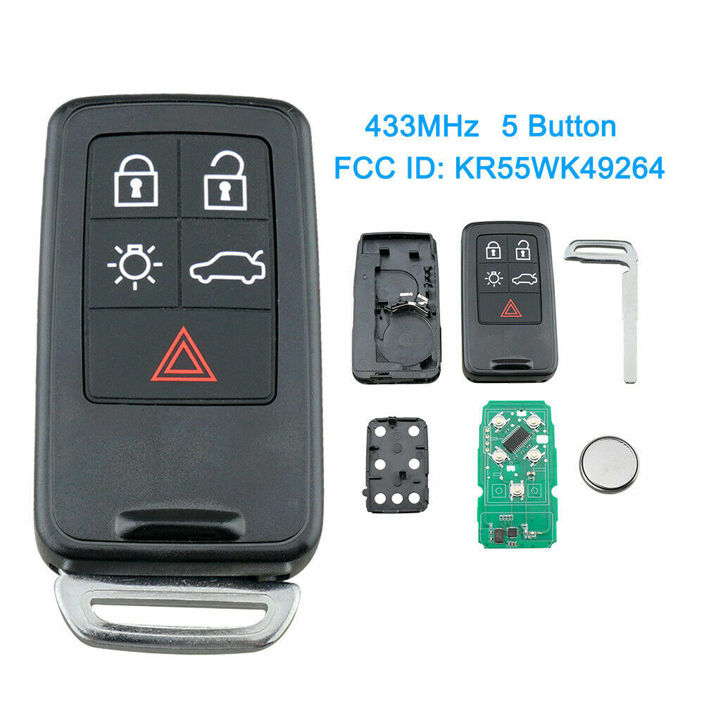 for VOLVO S60 S80 V40 V70 XC60 XC70 Remote Key Fob 433mhz Chip 46 5 ...