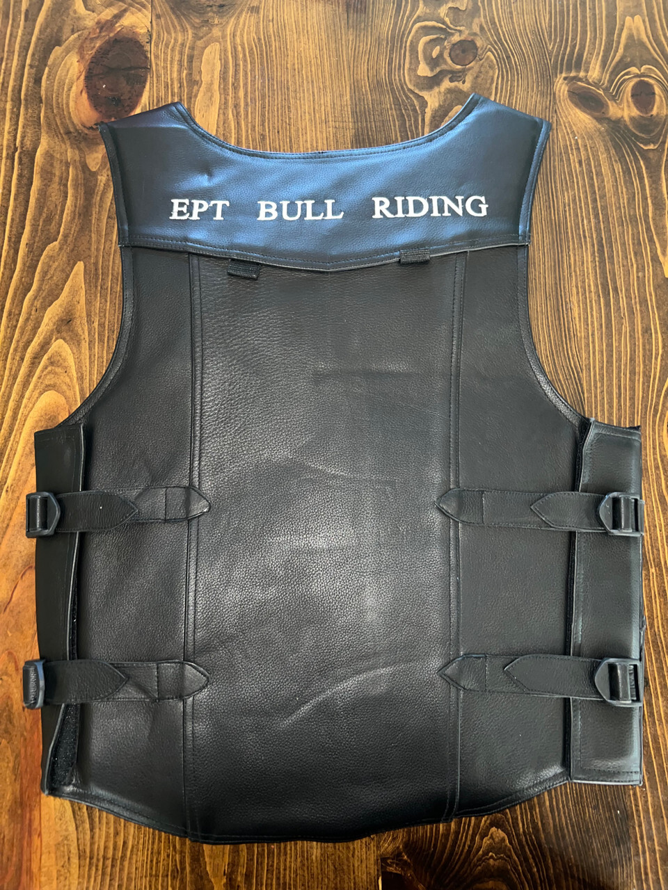 EPT Leather Bull Riding Vest - Black Leather EPT Brand - Adult Large | eBay