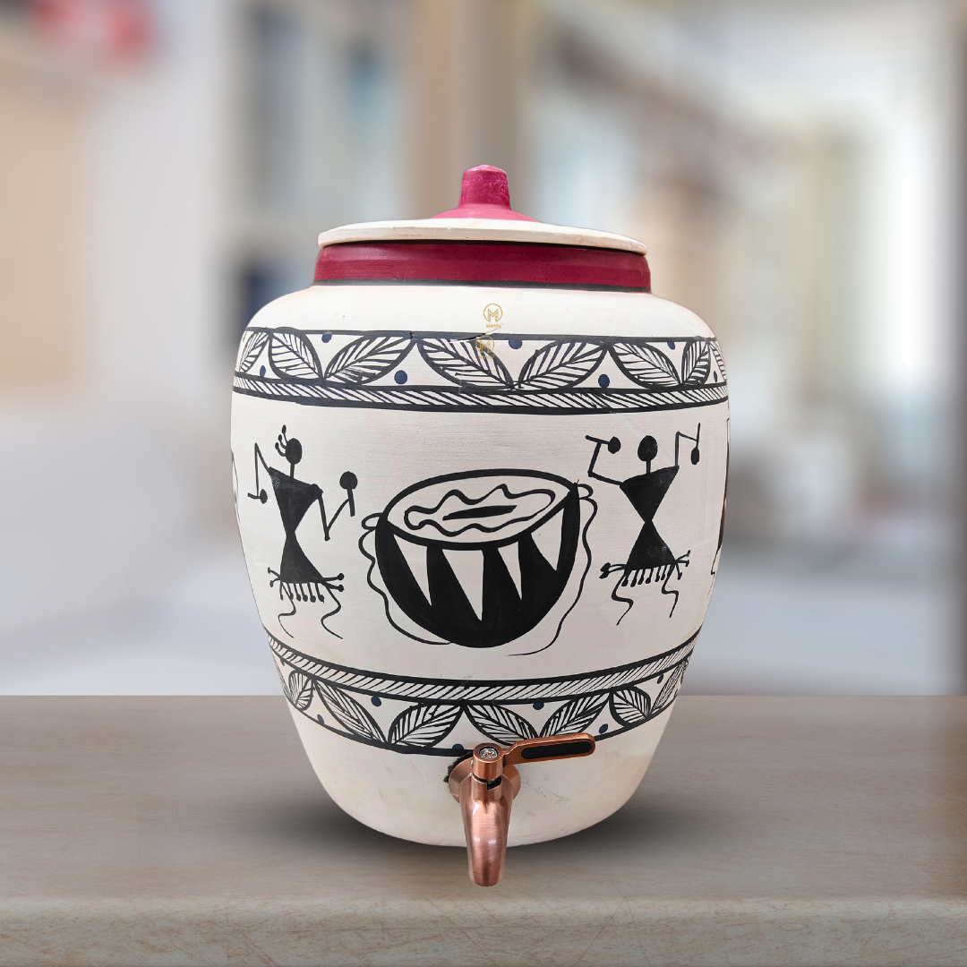 Warli Art On Pot Easy