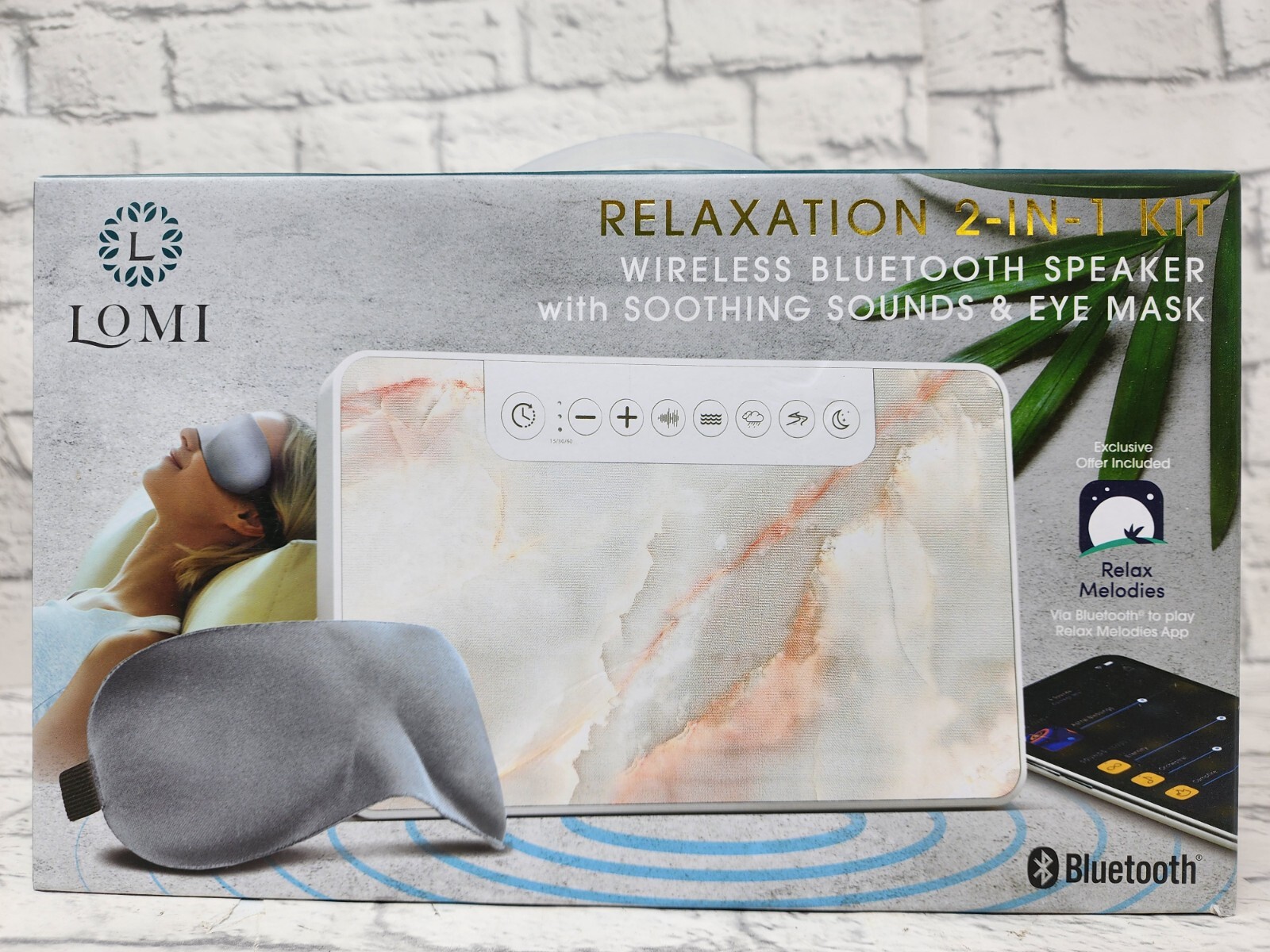 LOMI Relaxation Kit 2 in 1 Bluetooth Speaker with Soothing Sounds & Eye ...