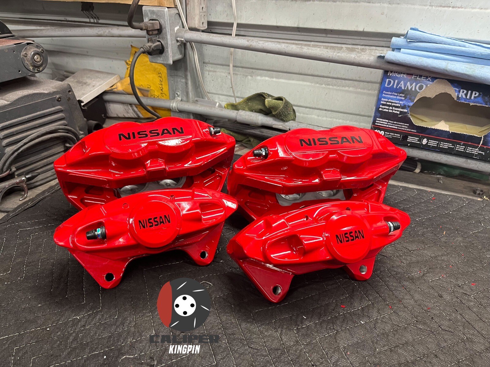 Akebono Big Brake Calipers Powder Coated Gloss Red OEM Nissan 370z ...