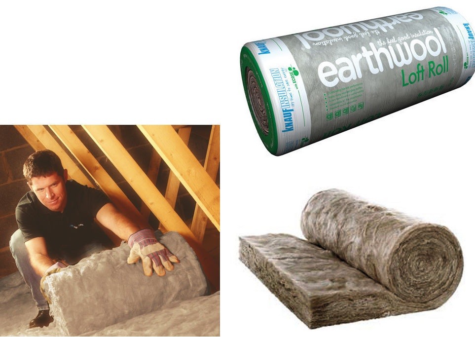 Knauf Earthwool Loft Roll Insulation 44 Combi Cut 100mm13.89m2 & 200mm ...