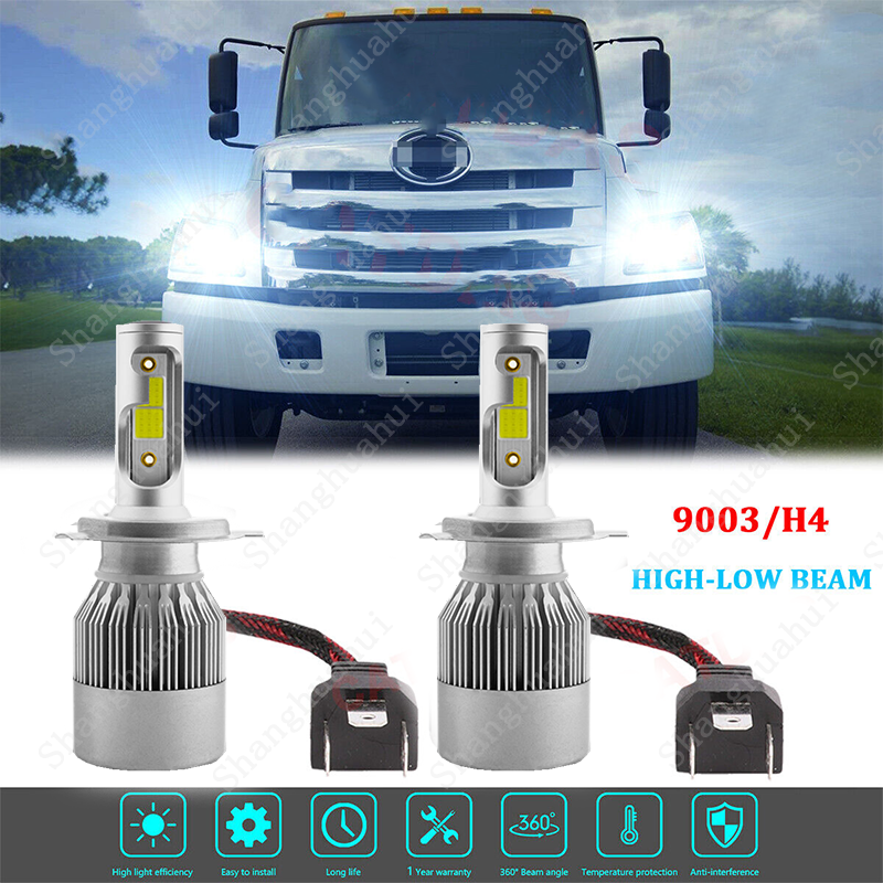 For Hino 145 165 185 258 268 338 LED Headlight Lamp Bulbs High/Low Dual ...