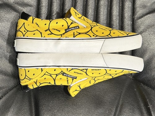 AIRWALK Size 9 Yellow Smiley Face 628 Cushioned Canvas Women’s Sneakers ...