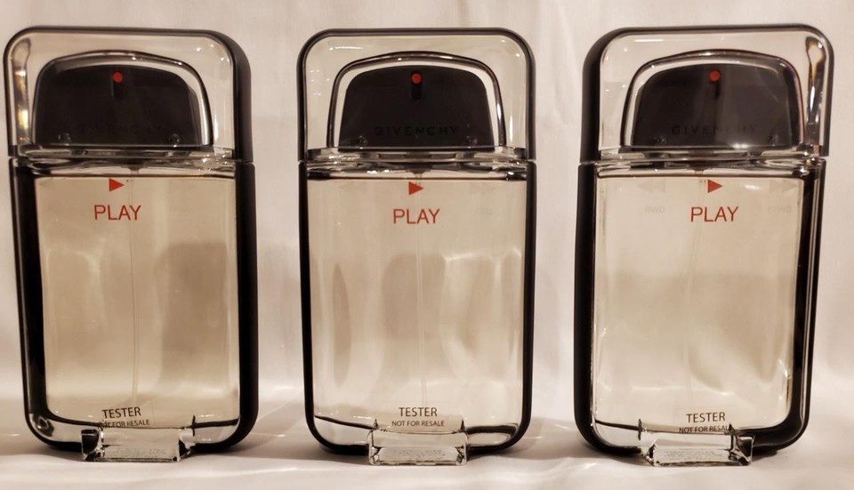 3 Vintage GIVENCHY PLAY Pour Homme cologne HUGE 3.3oz 100ml RARE *FREE ...