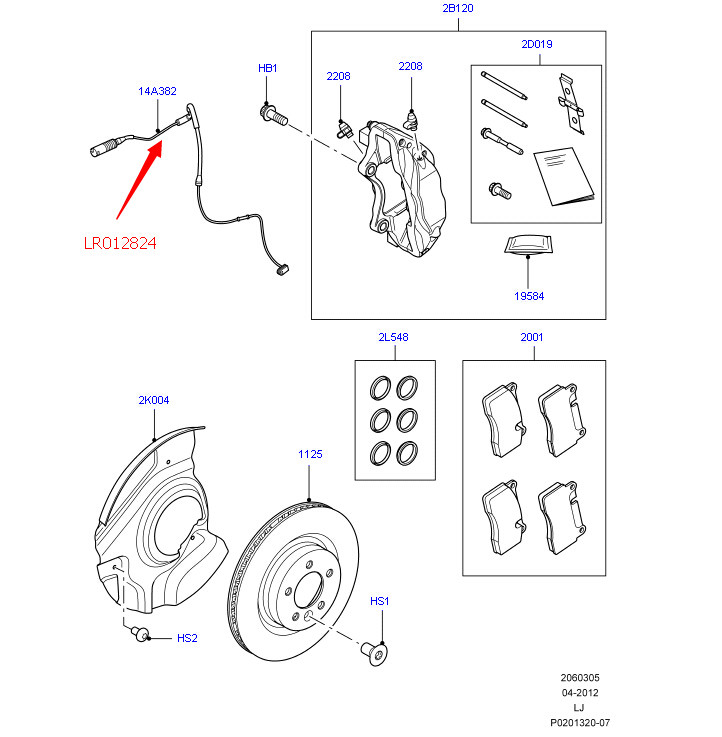New Front Brake Pad Wear Sensor Fit 2010 2011 2012 2013 Range Rover ...