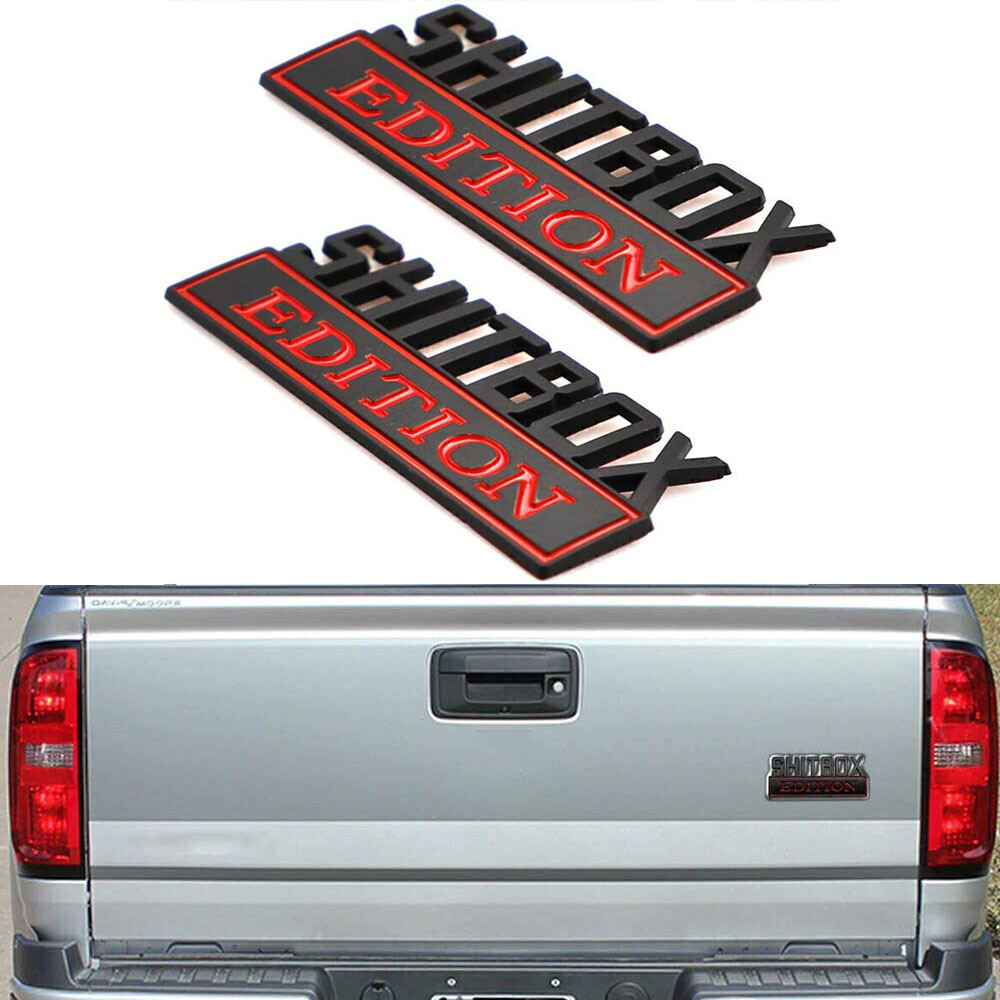 2x Metal SHITBOX Logo Emblem Badge 3D Stickers Decal Decor Car ...