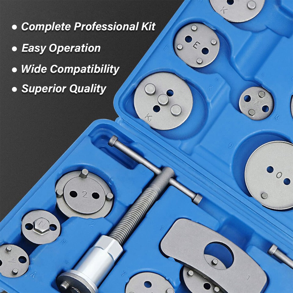 Universal New Brake Caliper Piston Rewind Wind Back Tool Kit 22 Pieces ...