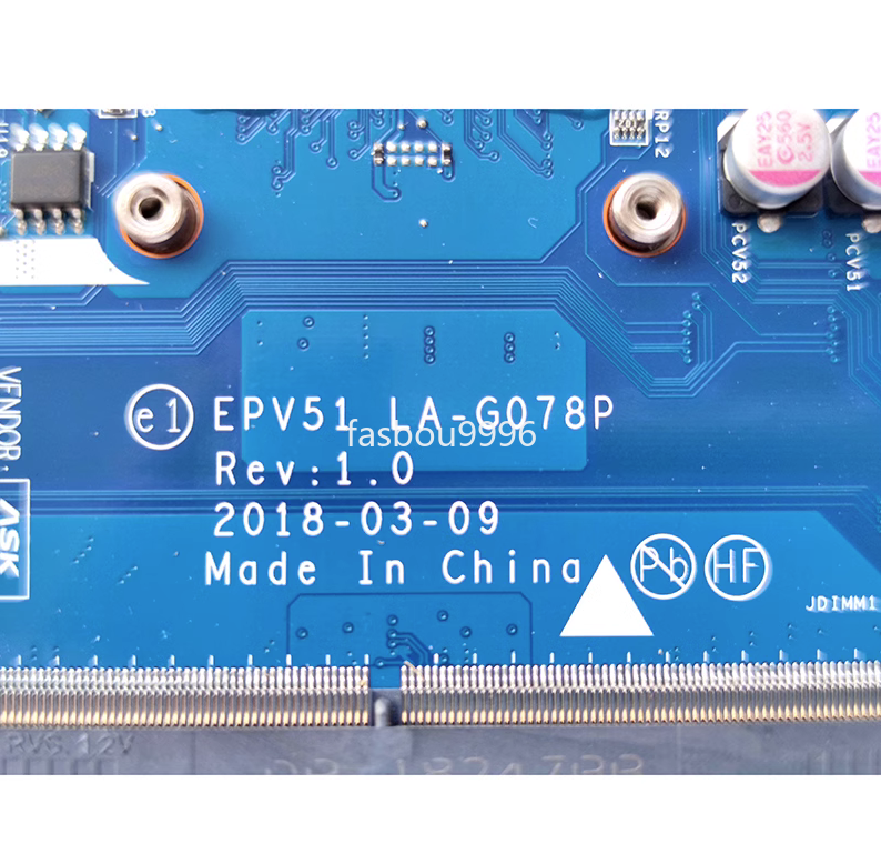 EPV51 LA-G078P For HP 15-DB 15-DA Motherboard With E2 A4 A6 A9 CPU L ...