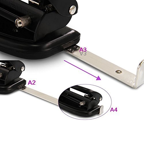 Adjustable Black 4-Hole Paper Punch Puncher for A4 Refills - 10 Sheet ...