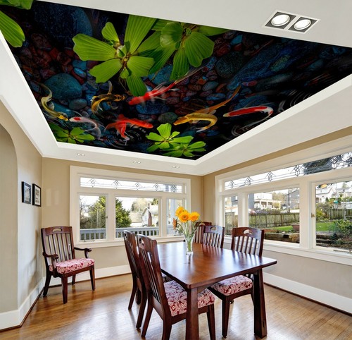 3D Goldfish NAO1074 Ceiling WallPaper Murals Wall Print Decal Deco AJ ...