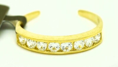 WHITE SAPPHIRE TOE RING Solid 14k Yellow Gold - NWT - Made in USA ...