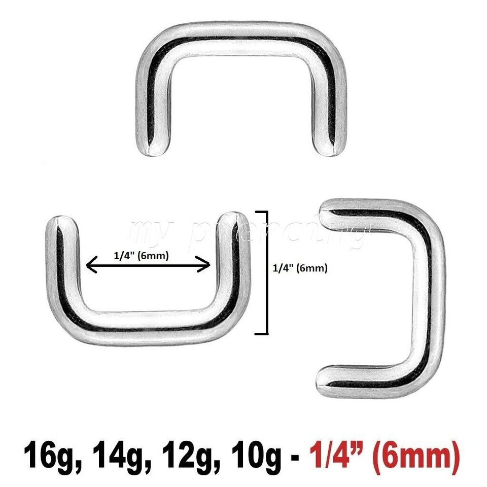 Micro Surgical Steel Septum Ring Septum Retainer 16G 14G 12G 10G -1/4 ...