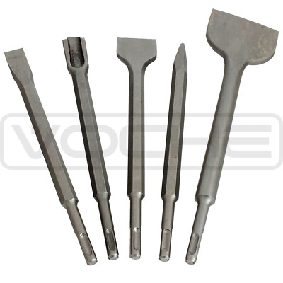 SDS+ Chisel Set - 3" Wide Offset - Groove Point Flat Voche (5PC) | eBay
