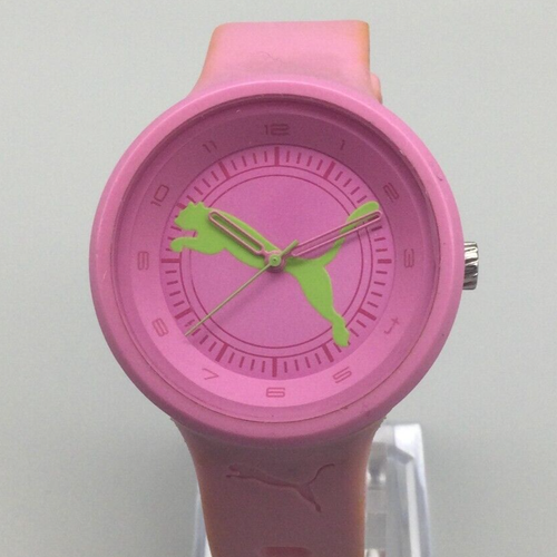 Puma Watch Women 38mm Pink Logo Dial 50M Silicone Band New Battery | eBay