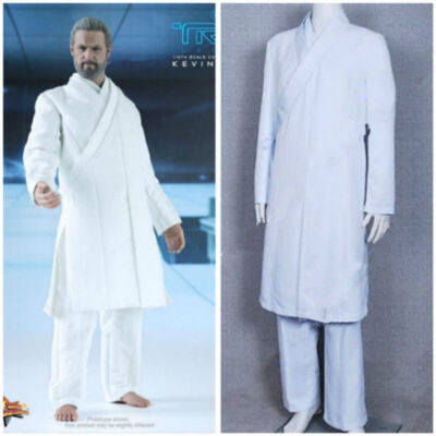 Tron Legacy Cosplay Kevin Flynn Clu Costume White Coat Pants Cape Whole ...
