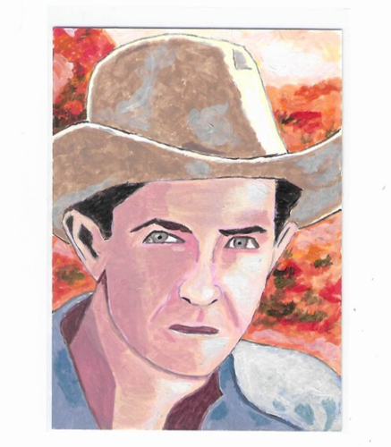 Original ACEO Painting - Cowboy Actor BOB STEELE - Acrylic Portrait ...