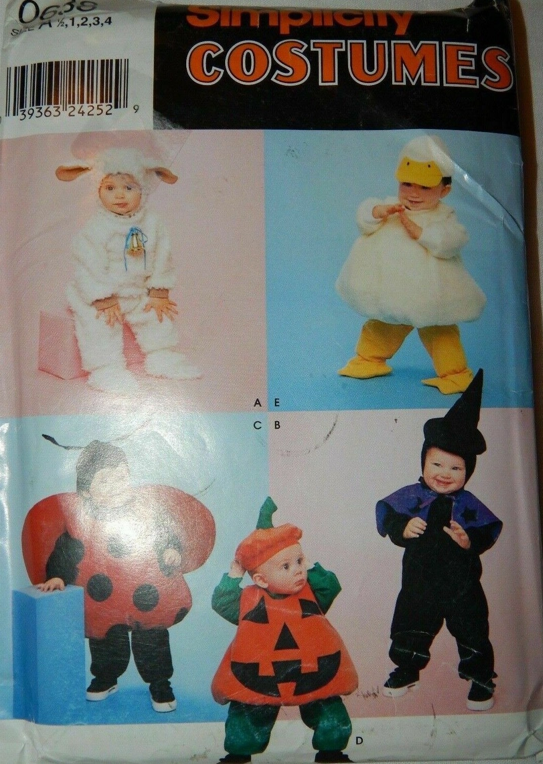 Simplicity Costumes 0638 Toddles Various Costumes Sewing Pattern Size A ...