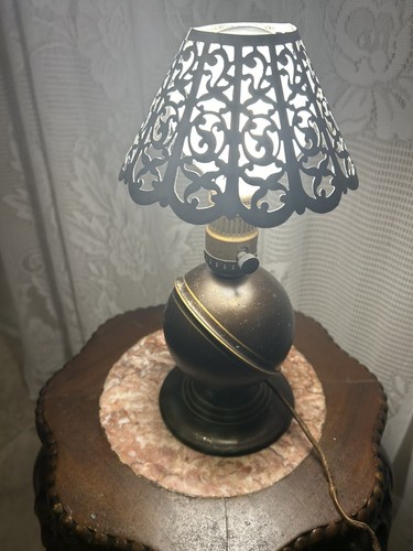 1930's art deco SATURN LAMP WORLDS FAIR TYPE SILVER FILIGREE SHADE | eBay