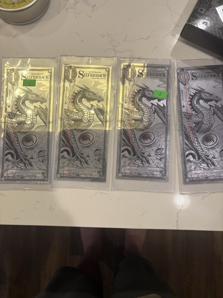 2022 Silver Dragon Red (4) Consecutive Notes Silverbacks | eBay