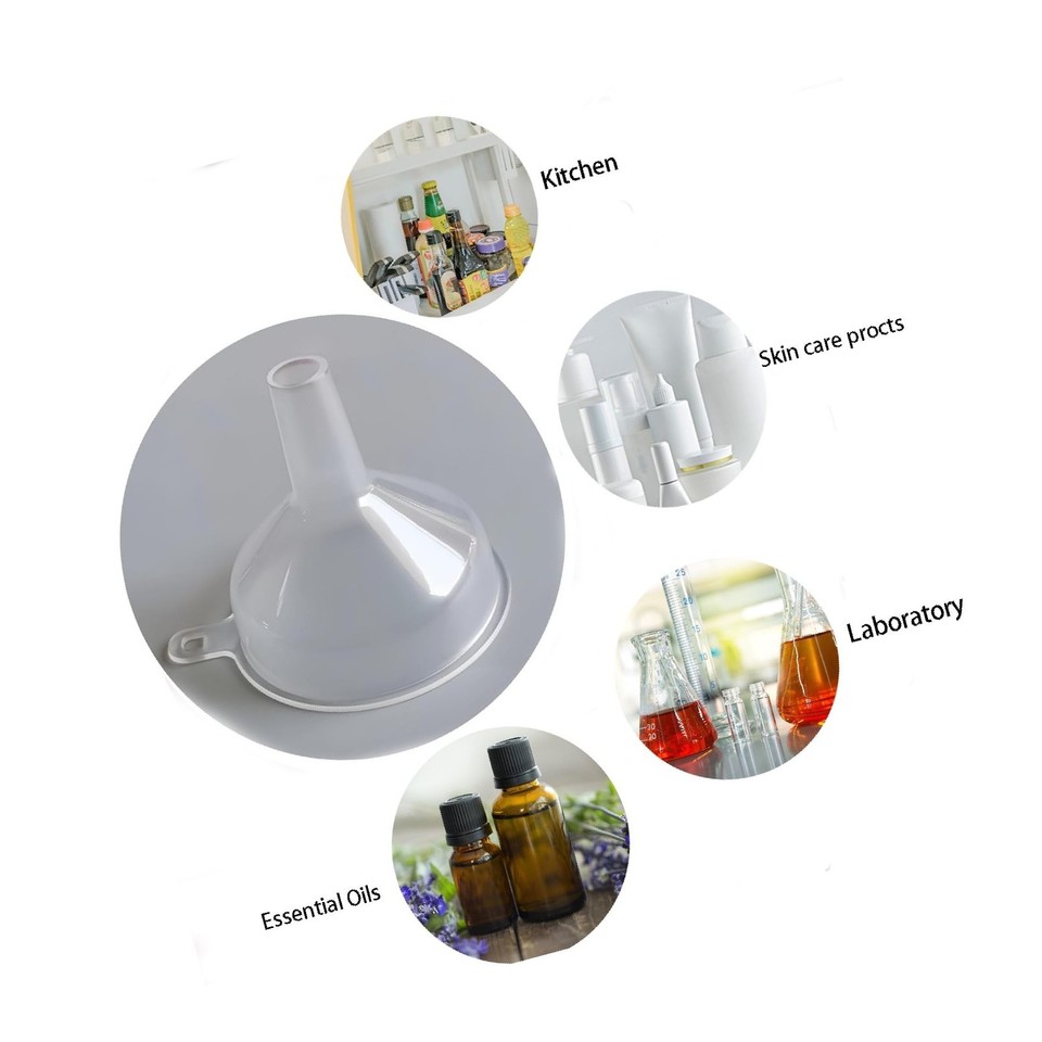 Small Funnels 4 Pack Mini Clear Polyethylene Funnel Kit Food Grade ...
