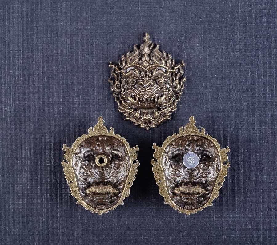 6PCS 33*42MM Japanese Demon Ghost Antique Brass Wallet Conchos For ...