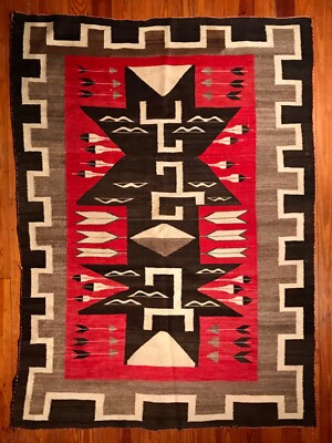 EXTRAORDINARY HISTORIC NAVAJO CRYSTAL RUG, AN ASYMMETRICAL GEM ...