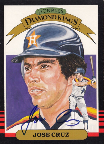 Astros Jose Cruz Signed Autograph Auto 1985 Donruss Diamond Kings Jumbo ...