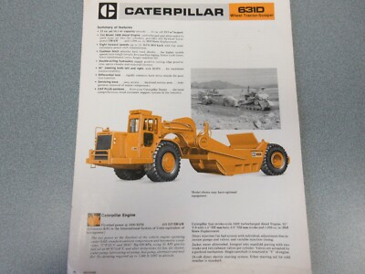 Old Caterpillar 631D Wheel Tractor-Scraper Brochure 1982 | eBay
