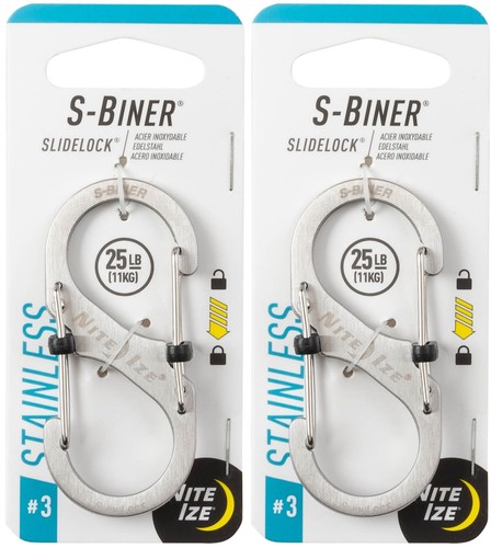 Nite Ize S-Biner SlideLock Stainless Steel Carabiner #3 - Stainless (2 ...