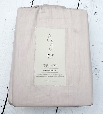 J Joie Home 4 Piece Blush 100% Chemical Free Cotton Queen Sheet Set ...