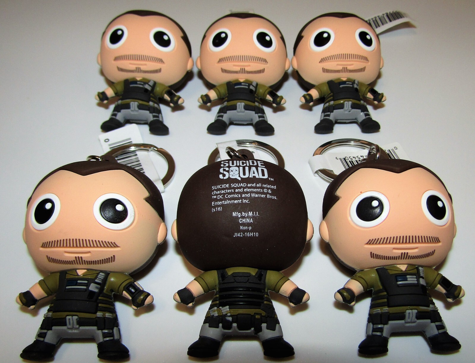 2016 DC Suicide Squad Figural Keyring Lot of (6) Key Chains Rick Flag ...