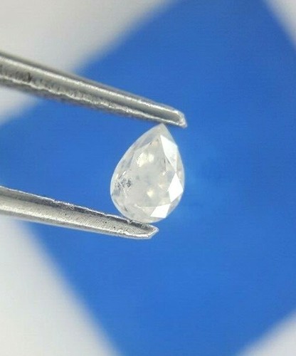 Natural diamond real diam 0.19tcw white g/h pear modified brilliant cut ...