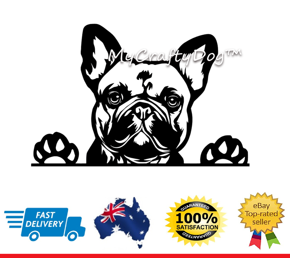 French Bulldog Peeking Dog Car Decal Vinyl Sticker Frenchie Love ...