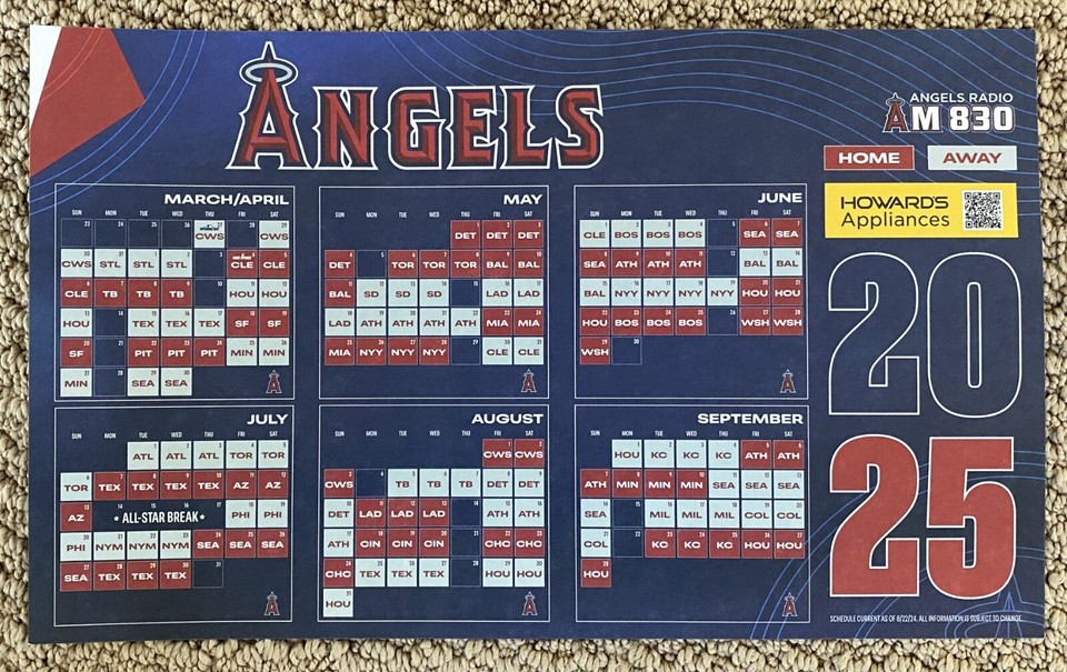 Los Angeles Angels of Anaheim 2024 Team Photo w/ 2025 Schedule – SGA ...