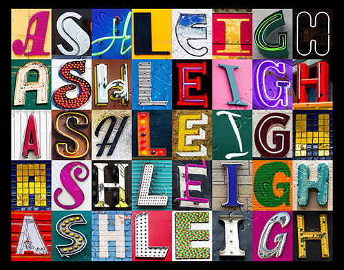 ASHLEIGH Name Poster featuring photos of actual sign letters | eBay