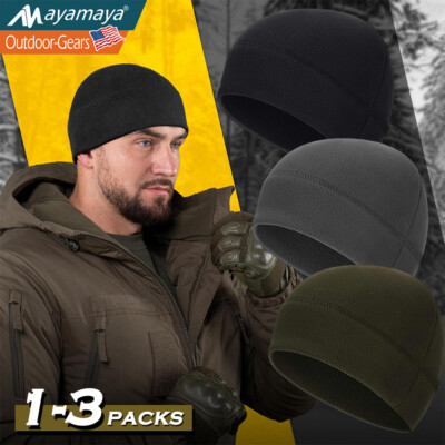 Military Tactical Skull Cap Winter Warm Fleece Windproof Ski Beanie Hat ...