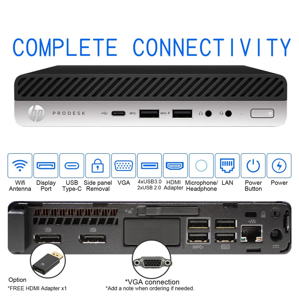 HP Mini Desktop Computer PC i7, up to 32GB RAM, 2TB SSD/HDD Windows 11/ ...