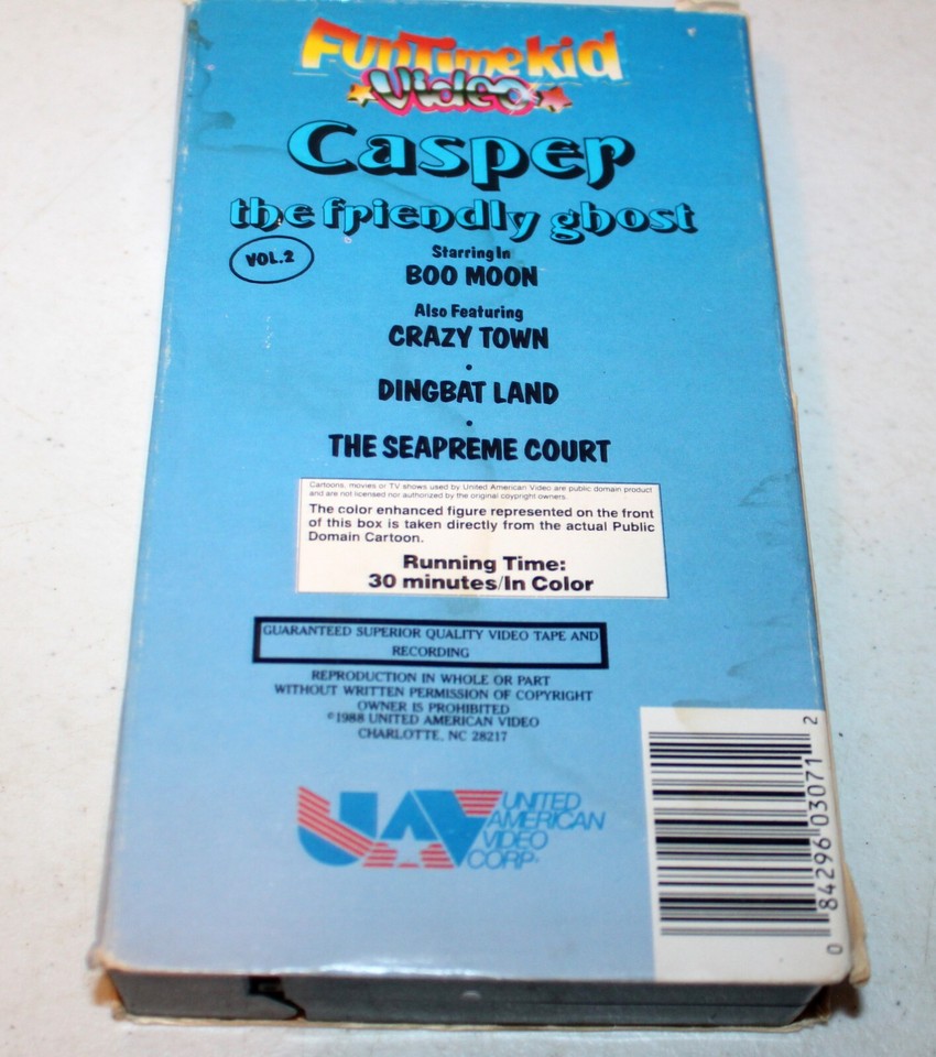 Casper the Friendly Ghost Volume 2 - Boo Moon (VHS, 1991) FunTime Kid ...