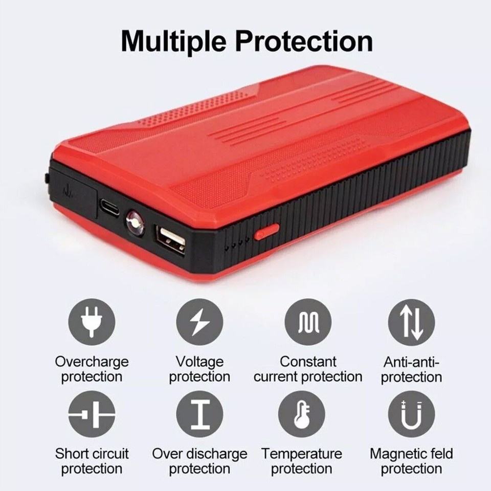 30000MAH Car Emergency Battery Jump Starter Start Booster w/ LED Power ...