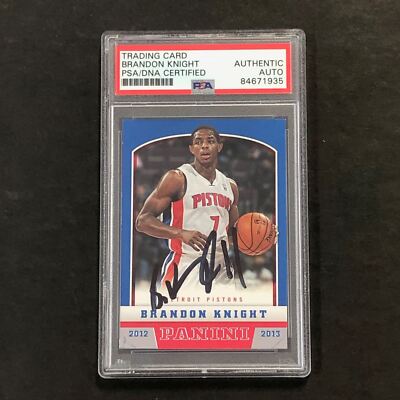2012-13 Panini #202 Brandon Knight Signed Card AUTO PSA Slabbed Pistons ...