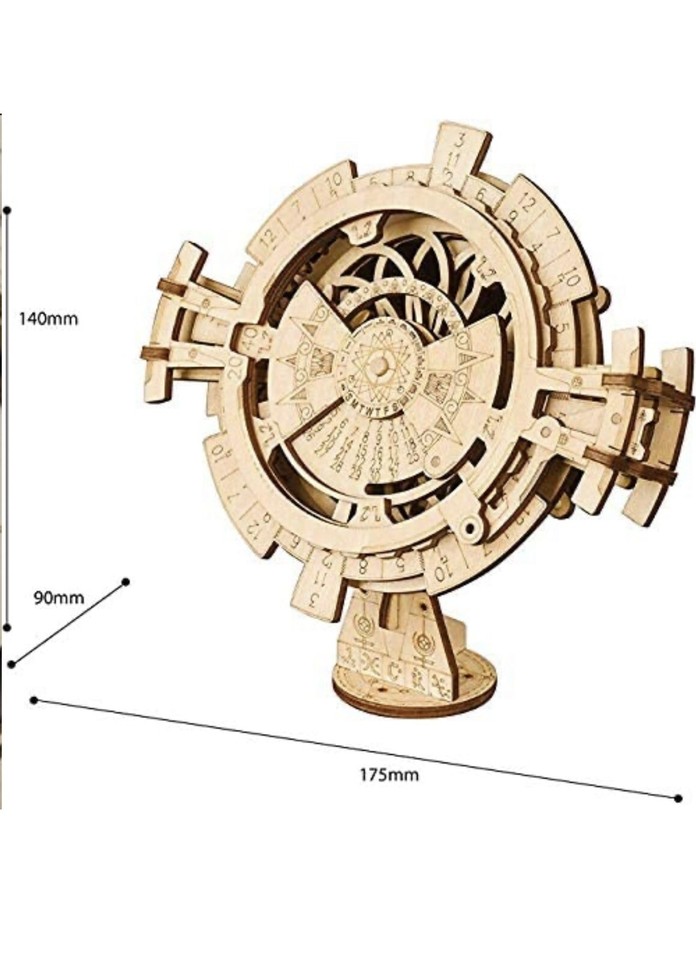ROKR Perpetual Calendar Clock Model kits For Adult to Build, 3D Wooden ...
