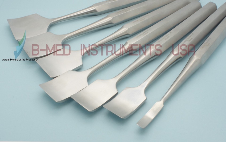 OR Grade Set of 7 Hibbs Osteotomes Chisel Curved 7.5" Orthopedic ...