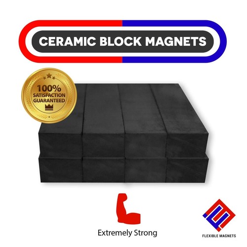Heavy Duty Strong Bar Magnets - Ferrite Blocks Ceramic Rectangular ...