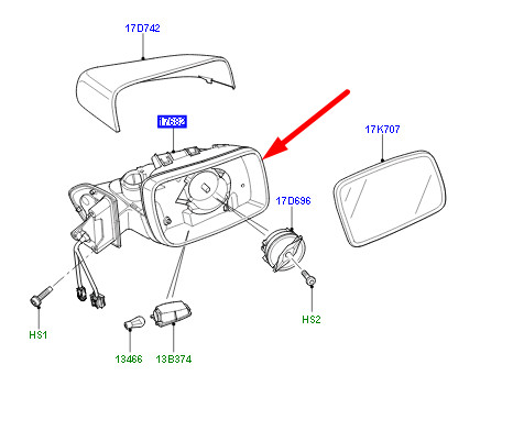 Genuine Land Rover Mirror Assembly Right RR Sport Lr4 10-13 LR041889 ...