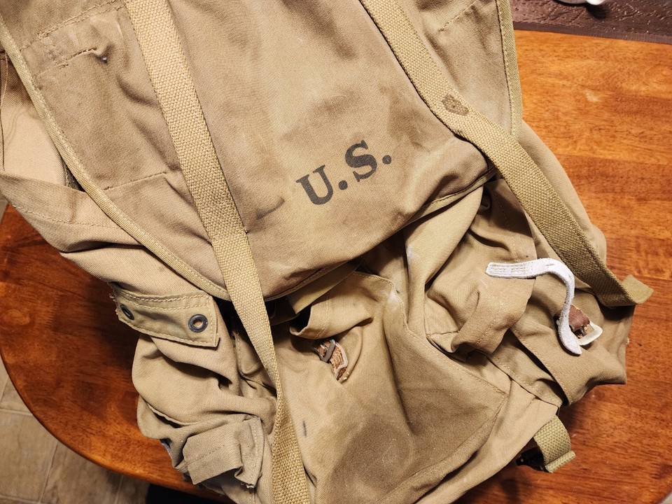 US Army WW2 Mountain Rucksack 1943 Dated Size 18x21x7" With Metal Frame ...