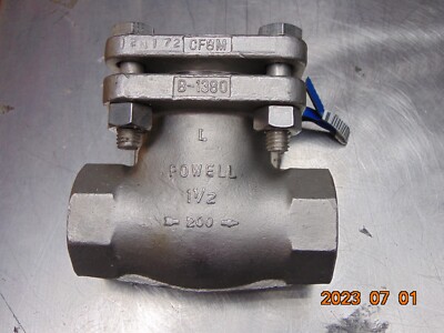 POWELL 1-1/2" THREADED SWING CHECK VALVE STAINLESS STEEL CF3M CLASS 200 ...